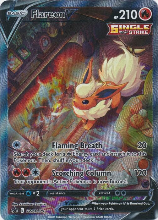 Amazon.com: Pokemon - Flareon V SWSH179 - Black Star Promo - Alterante ...