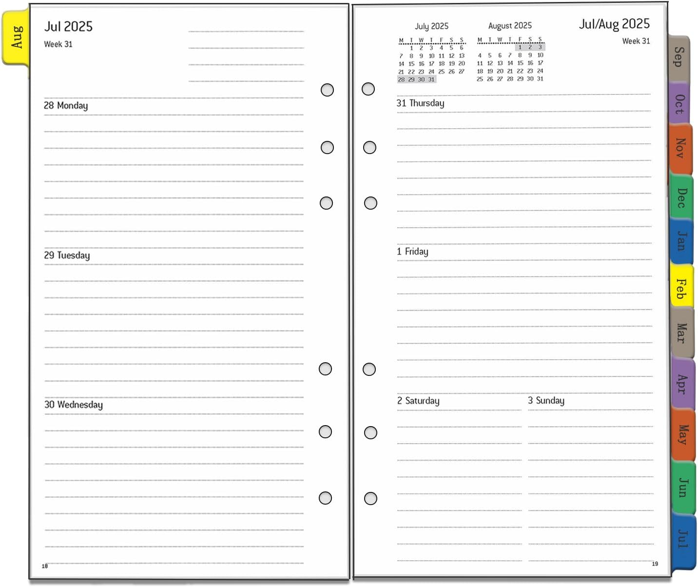 Academic Diary 2025 2026 Refill Personal Size, 1 Week on 2 Pages with ...
