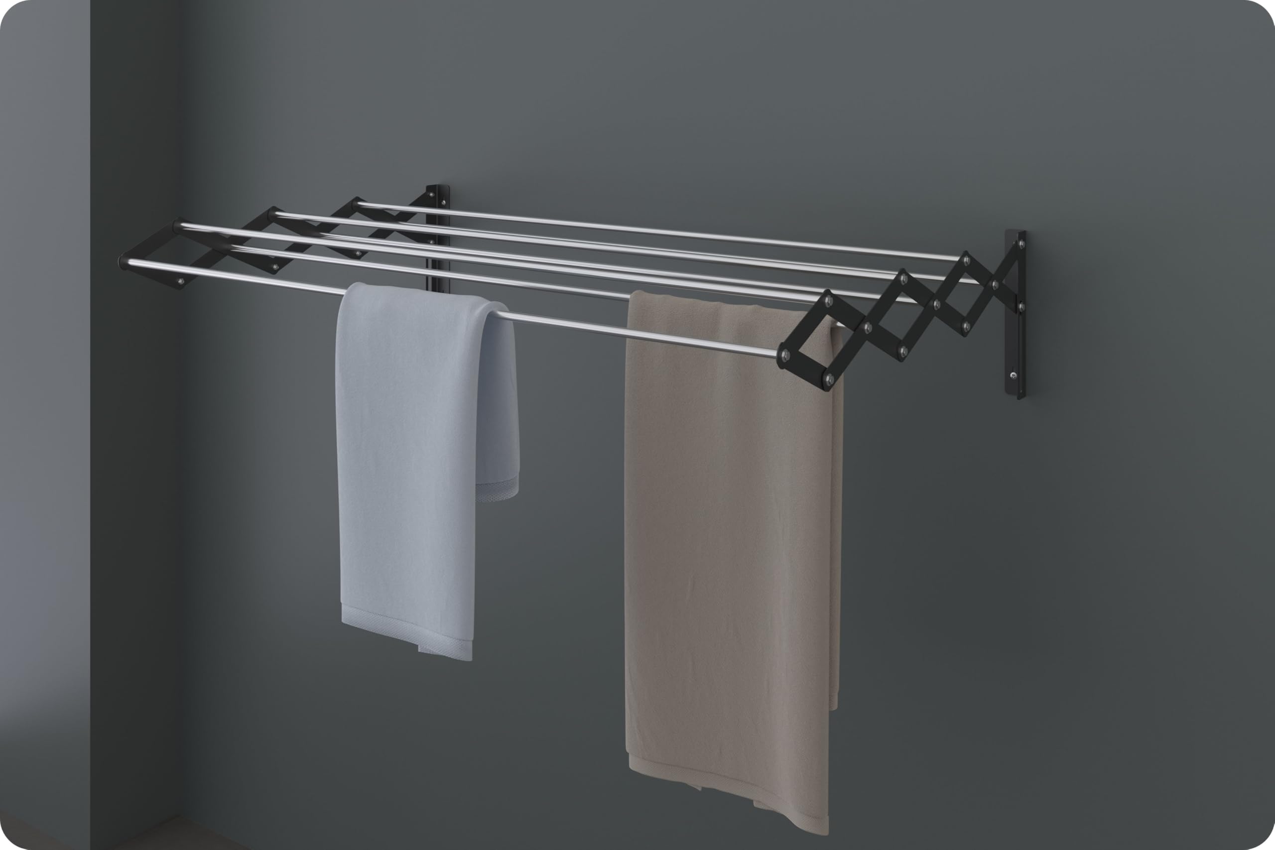 Amiraj Multi Rod Heavy Duty Rust-Free Stainless Steel Foldable Wall ...