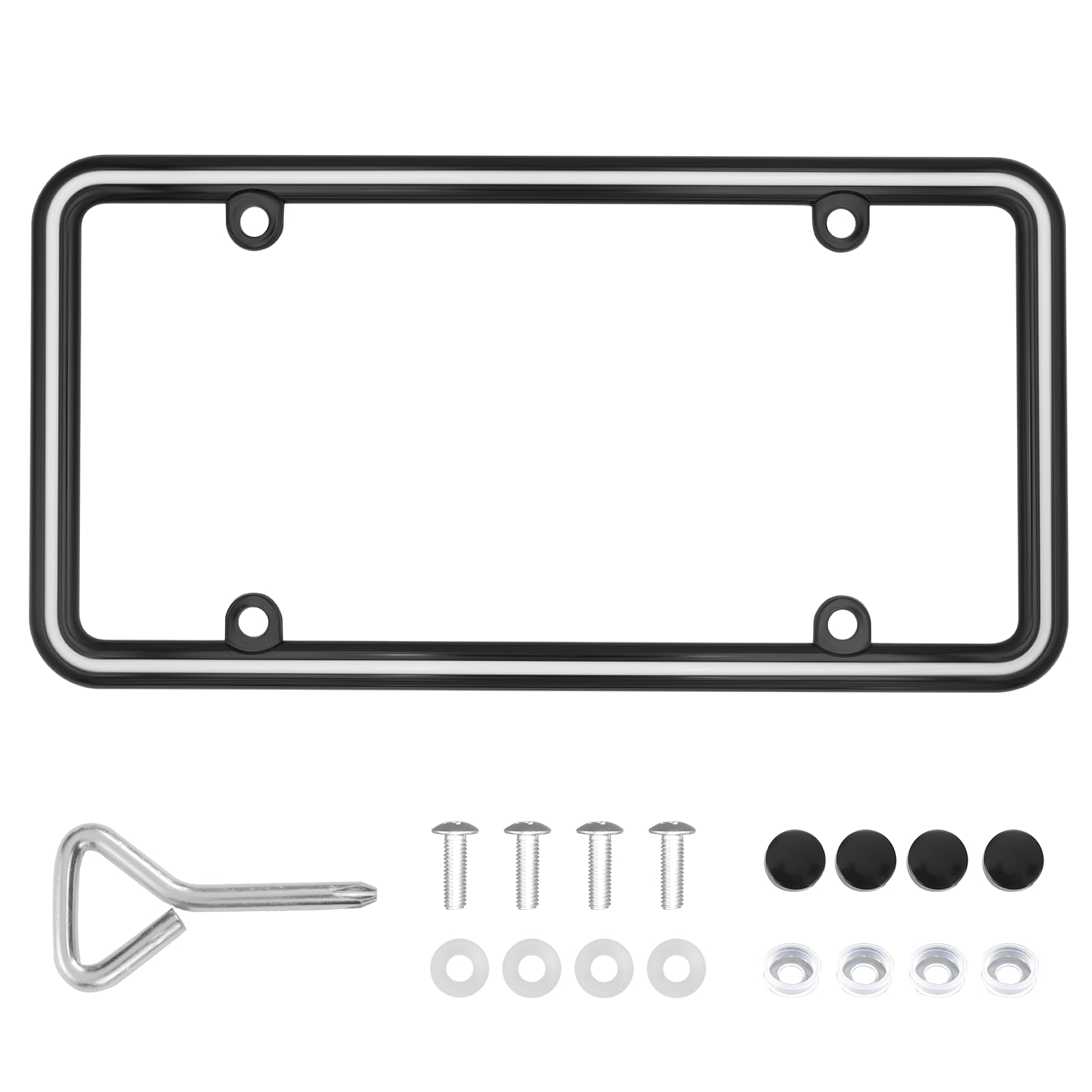 Amazon.com: Hanwell Products 1pcs Heavy Duty Metal License Plate Frame ...