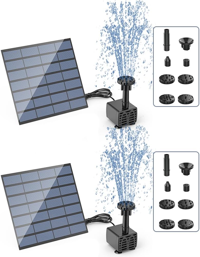 Amazon.com: AISITIN 1.5W DIY Solar Water Pump Kit for Water Feature ...
