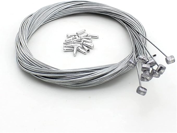 Amazon.com : HAZOULEN 2m Long Bicycle Bike Brake Cable and Cable Cap ...