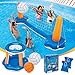 Amazon.com: 10.4' Larger Pool Volleyball Set & Basketball Hoop - 2024 ...