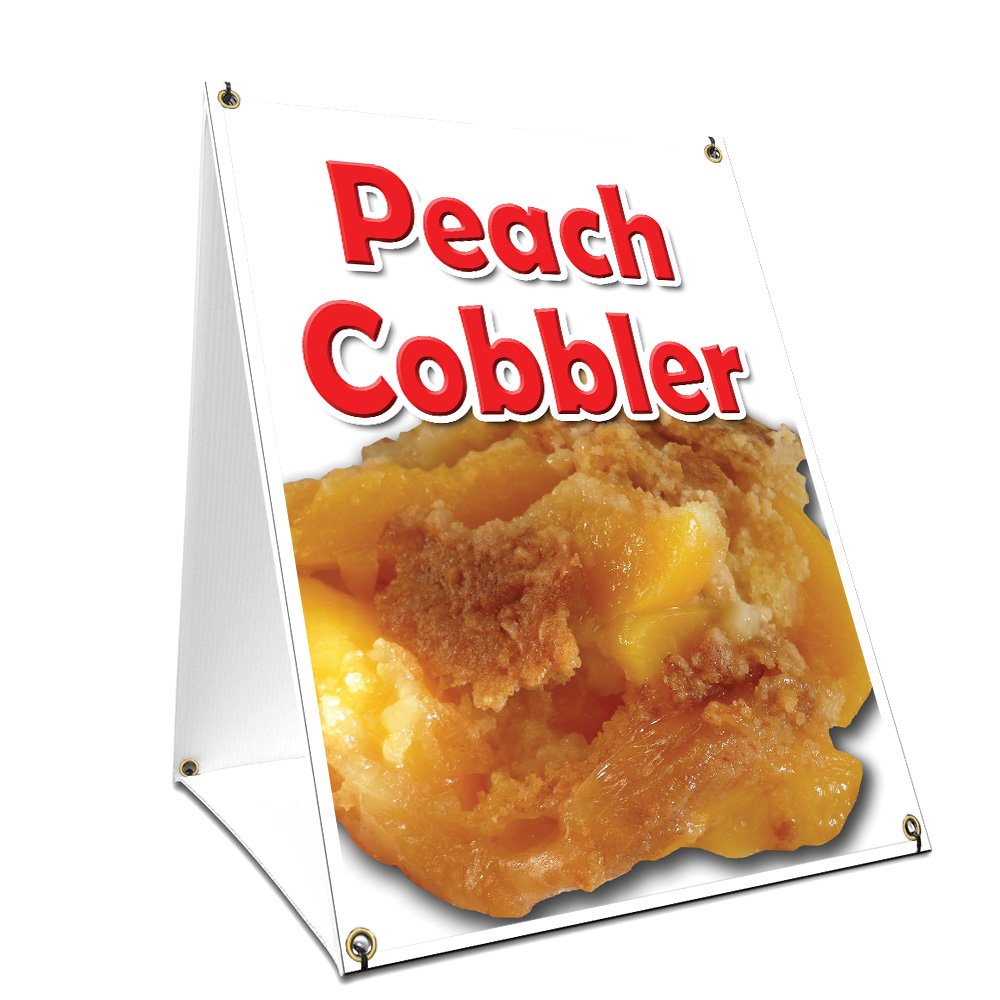 Buy A-frame Sidewalk Peach Cobbler Sign With Graphics On Each Side | 18 ...