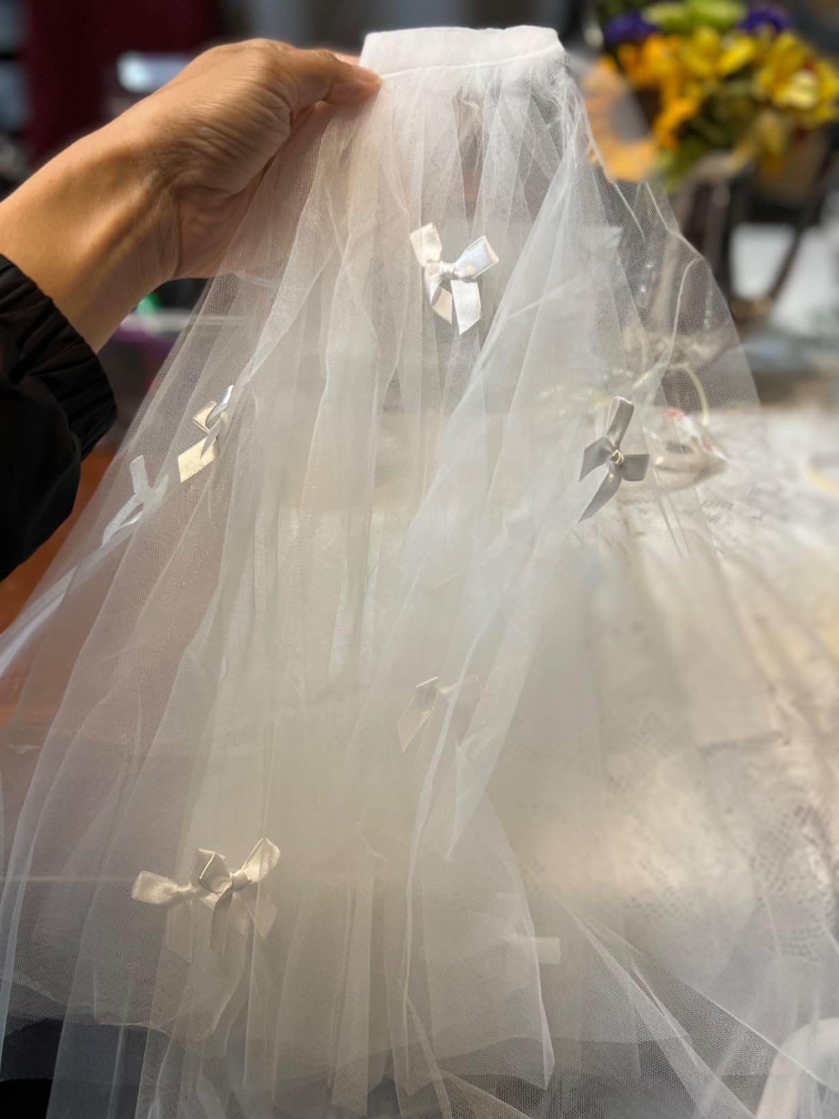 Amazon.com: YAEISM Mini Bow Veils Short Wedding Veil with Bows White ...