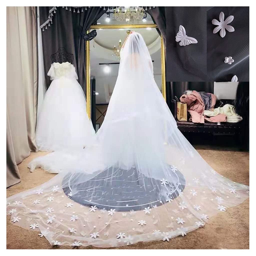 Silver Champagne Wedding Dress Veil