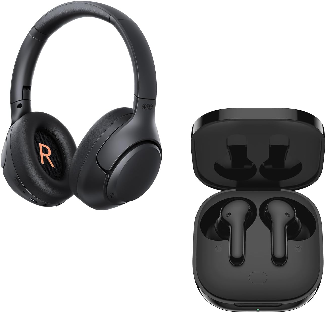 Amazon.com: QCY H3 ANC Headphones Black + T13 Wireless Earbuds Black ...