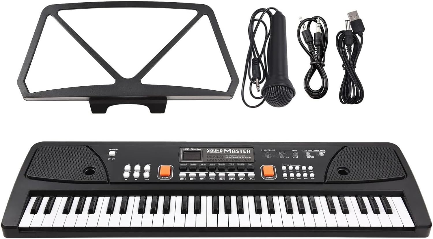 Amazon.com: Electronic Keyboard 61-Key Electronic Organ With Microphone ...