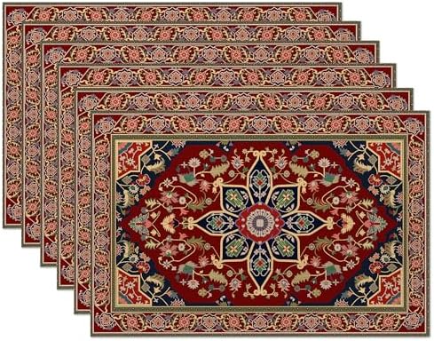Amazon.com: VIGGINER Persian Carpet Design Placemats Set of 4 Tribal ...