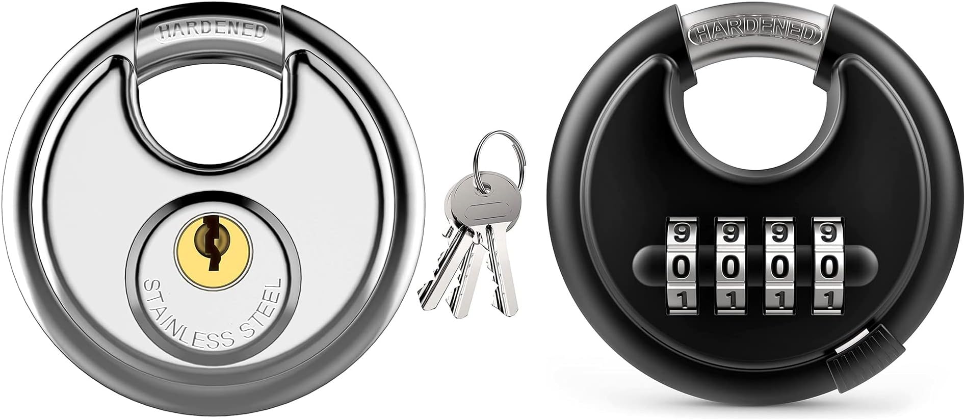 Puroma Keyed Padlock, Stainless Steel Discus Lock for Sheds, Storage ...