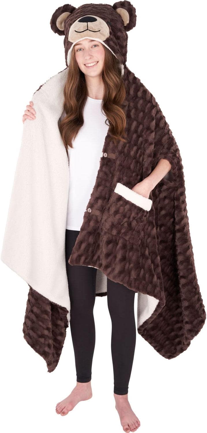 Amazon.com: Member's Mark Cozy Critter Sherpa Lined Wrap Blanket 81in X ...