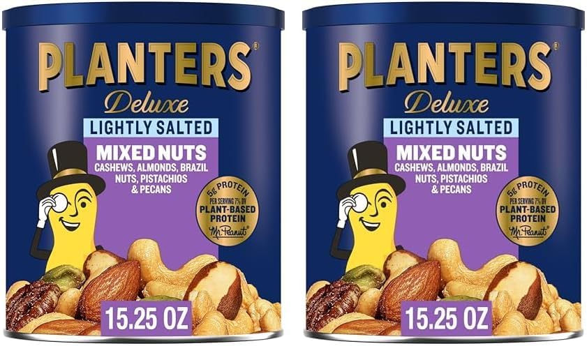 Amazon.com: PLANTERS Deluxe Lightly Salted Mixed Nuts, Party Snacks ...