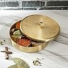 Amazon.com: Ajuny Handcrafted Brass Round Spice Box Golden with ...