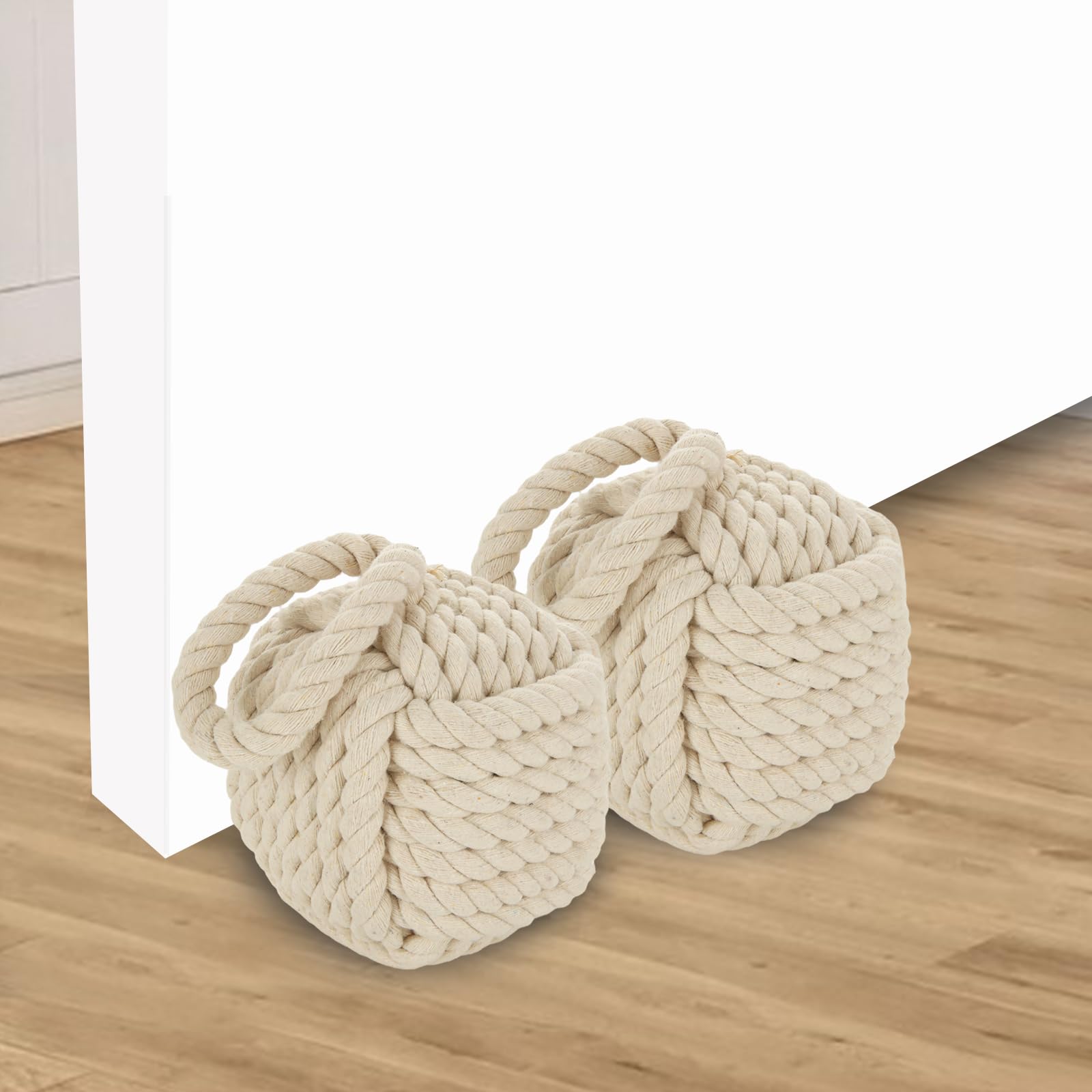 Snapklik.com : Acrux7 2 Pack Door Stopper 5.5x5.5 Inch Square Rope Knot ...