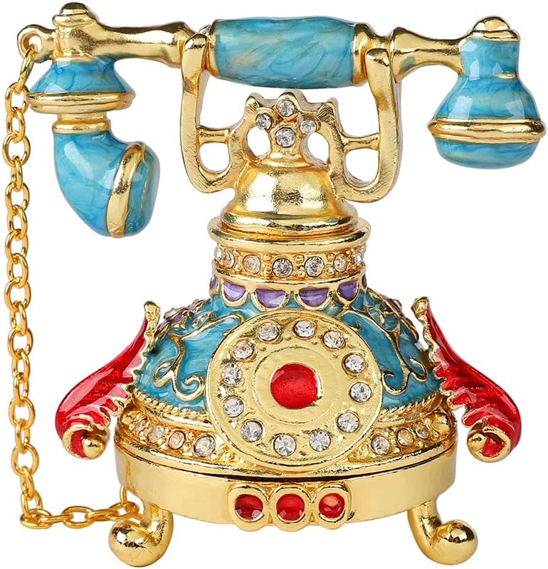 Amazon.com: Vintage Telephone Figurine, Enamel Telephone Figurine ...