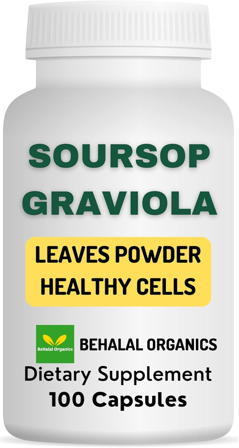 Amazon.com: Soursop Graviola Capsules 500mg Pure Natural Soursop Capsules Leaves Fruit Powder ...