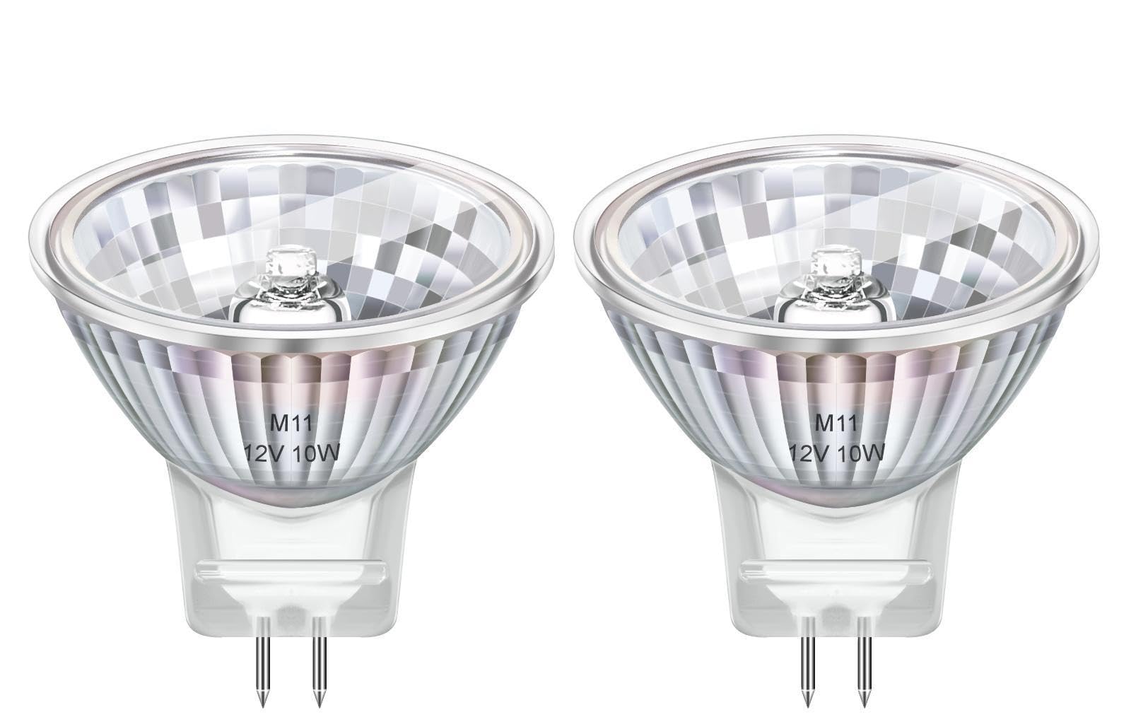 MR11 GU4 12V 10W Halogen Bulbs, GU4 Bi-Pin Base 30° Beam Angle ...