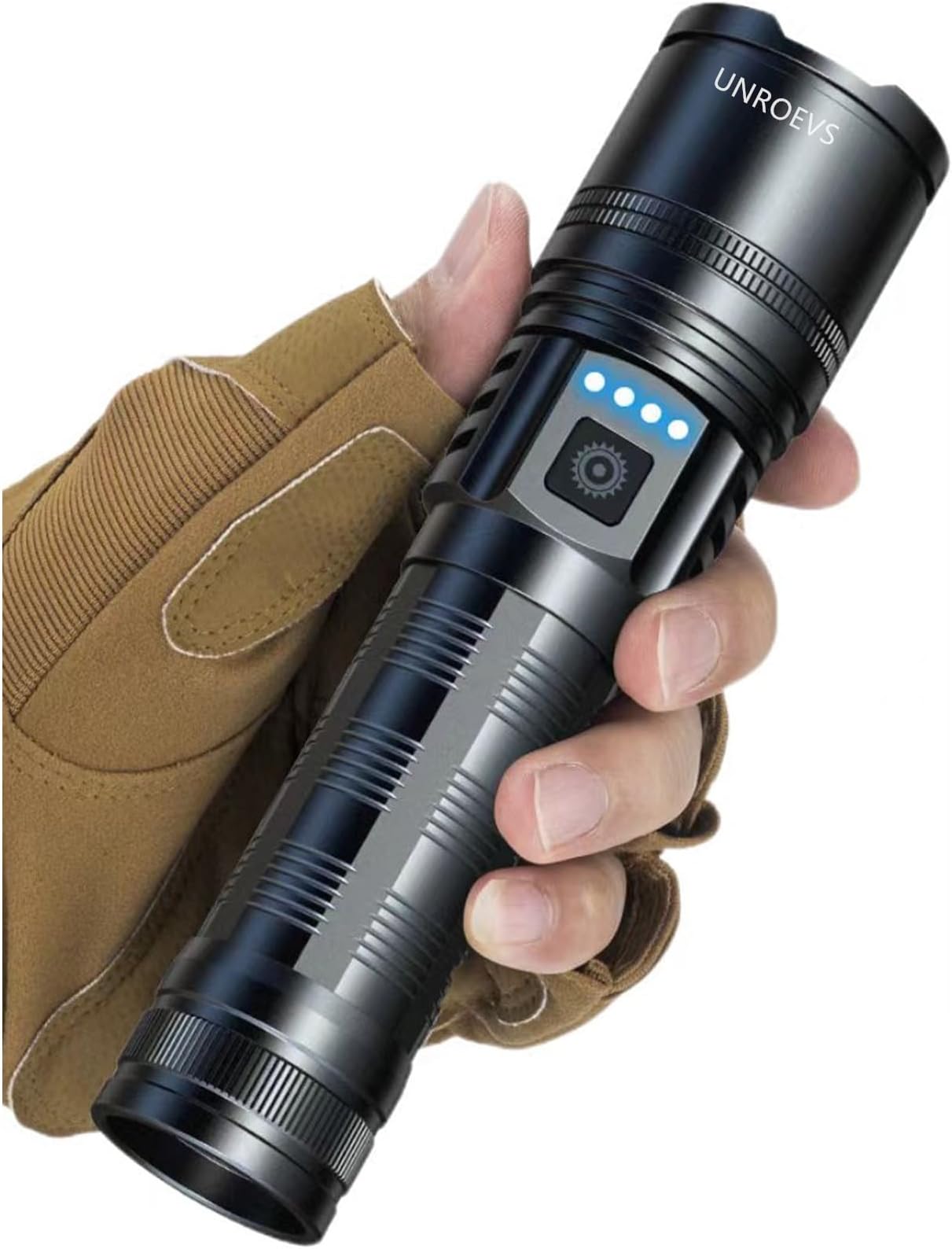 UNROEVS Rechargeable Flashlights High Lumens, Powerful Tactical ...