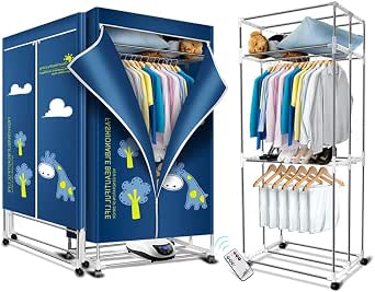 Amazon.com: 3 Layers Home Electric Clothes Dryer, Low Noise Heated ...