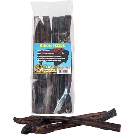 Amazon.com: Great Dog Bison Pizzle (Bison Bully Sticks) - 5, 6 Inch ...