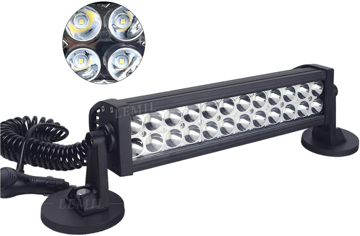 Amazon.com: LEMIL Magnetic Led Light Bar 72W Light Spot Beam Led Bar ...