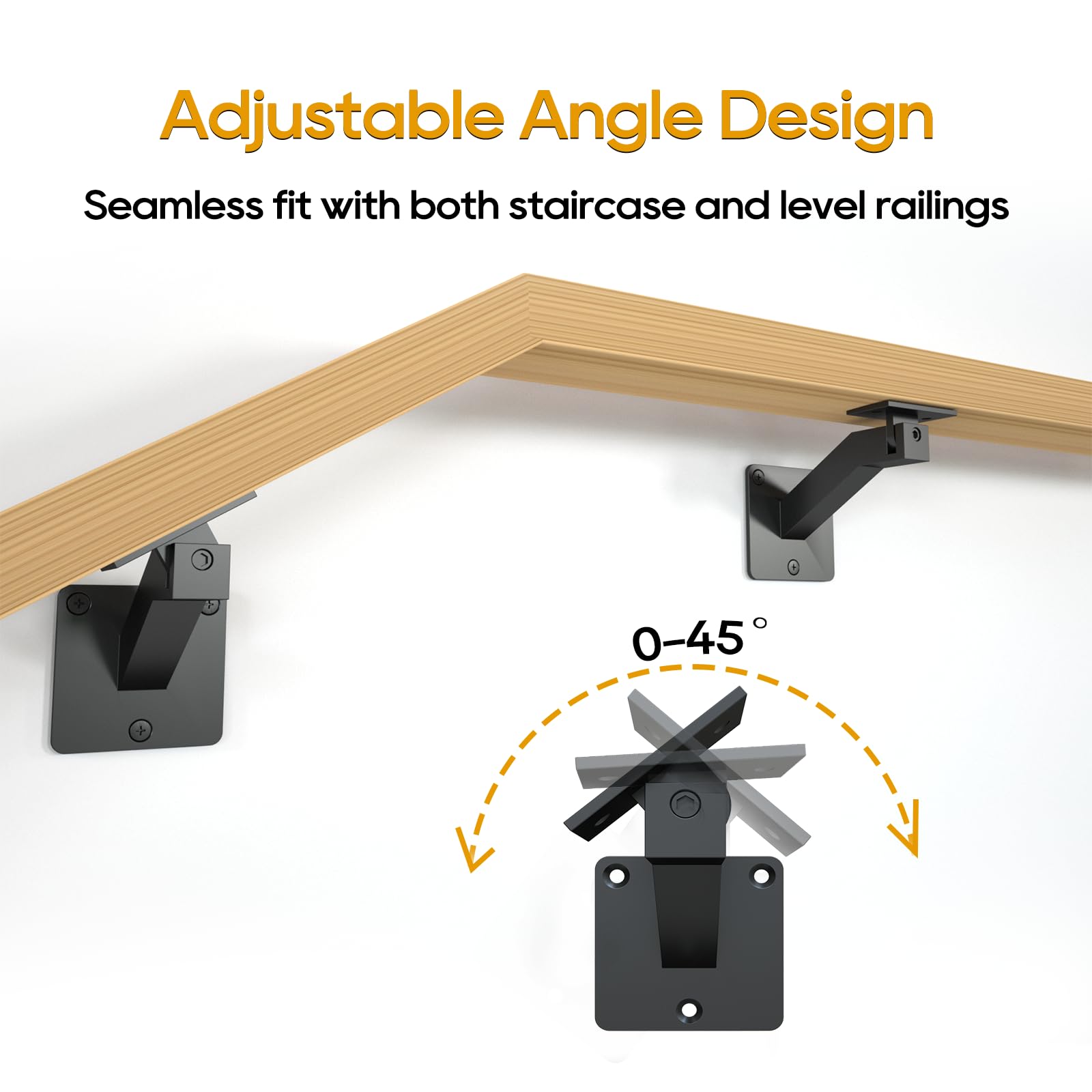 Snapklik.com : Adjustable Handrail Brackets - Heavy Duty Stair Railing ...