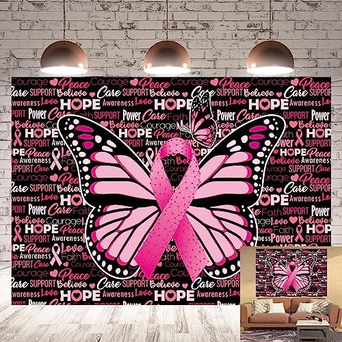 Amazon.com : Breast Cancer Awareness Backdrop October Pink Ribbon ...