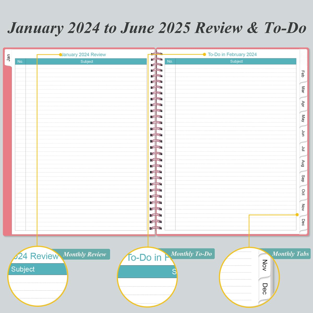 Snapklik.com : 2024-2025 Monthly Planner - 18 Monthly Calendar, January ...