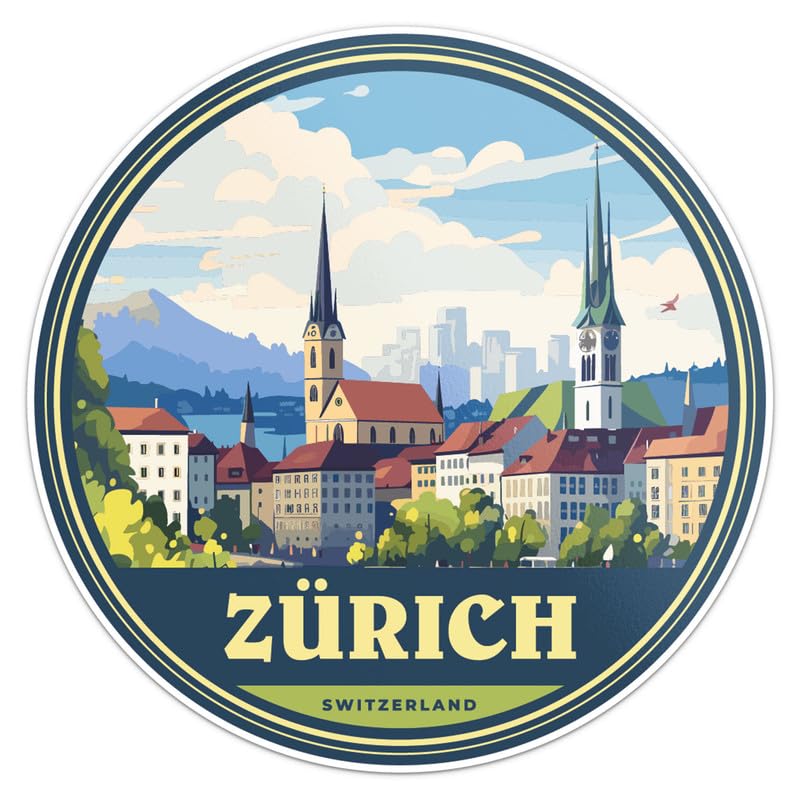 Amazon.com - Switzerland Zurich City Sticker - Waterproof Vinyl Decal ...