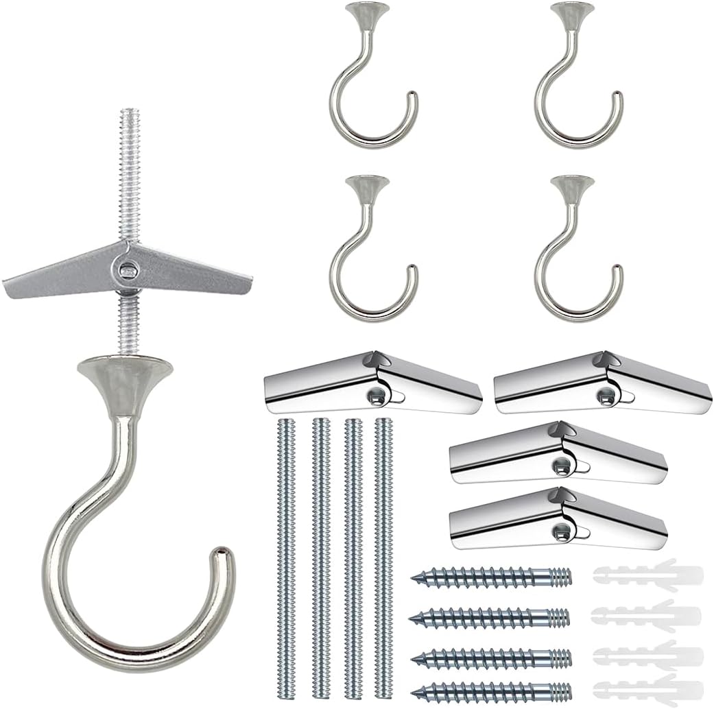 Amazon.com: Heavy Duty Swag Ceiling Hooks with Hardware for Hanging ...