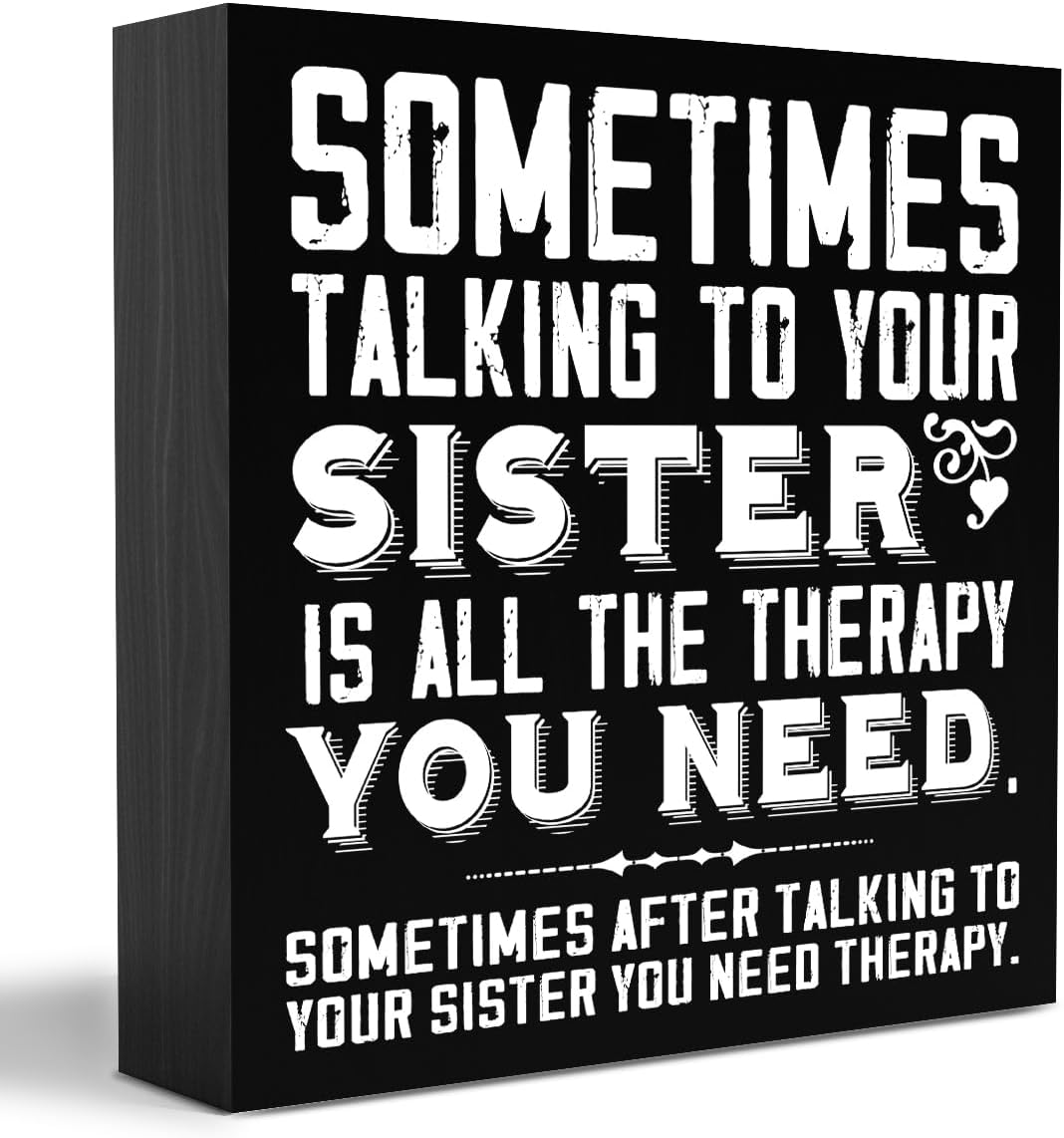 Amazon.com: Modern Sister Gifts Wooden Box Sign Table Decor Plaque ...