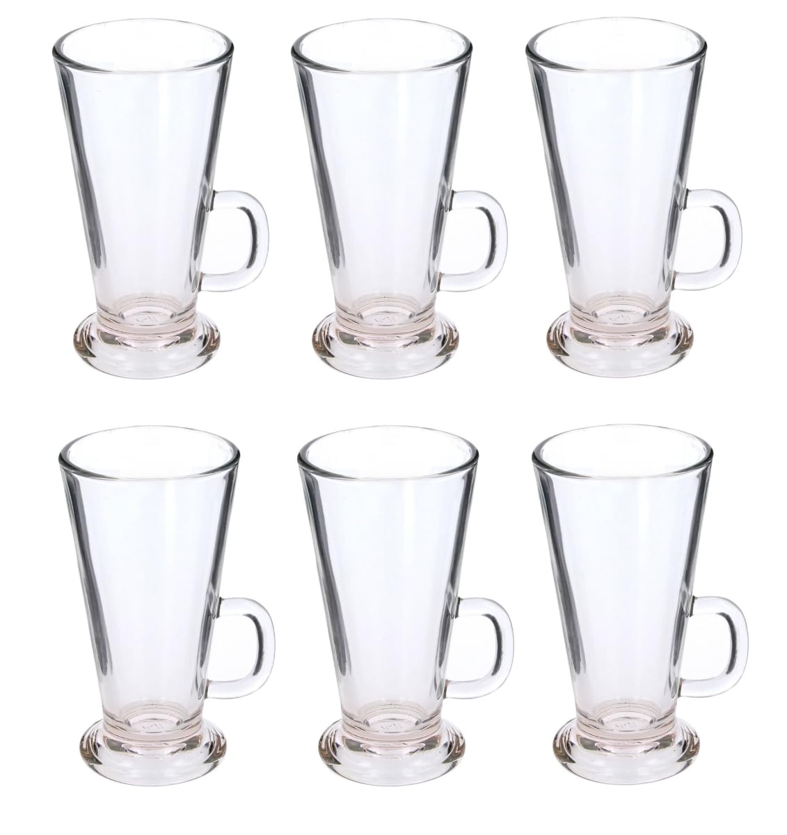 WARESHARK Pack of 6 Tall Latte Glasses Tea & Coffee Cups, Heat ...