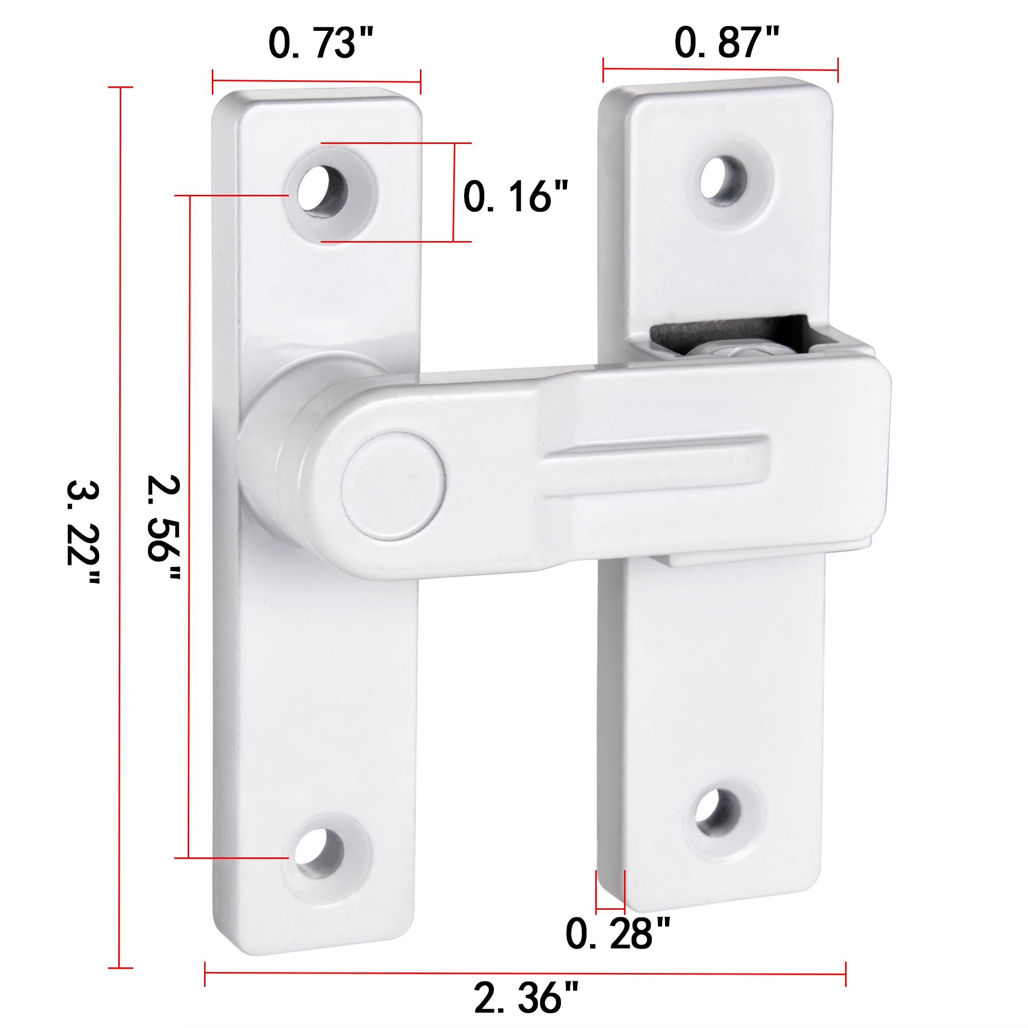 Snapklik.com : 180 Degree Flip Latch, Barn Door LatchesWhite Zinc Alloy ...