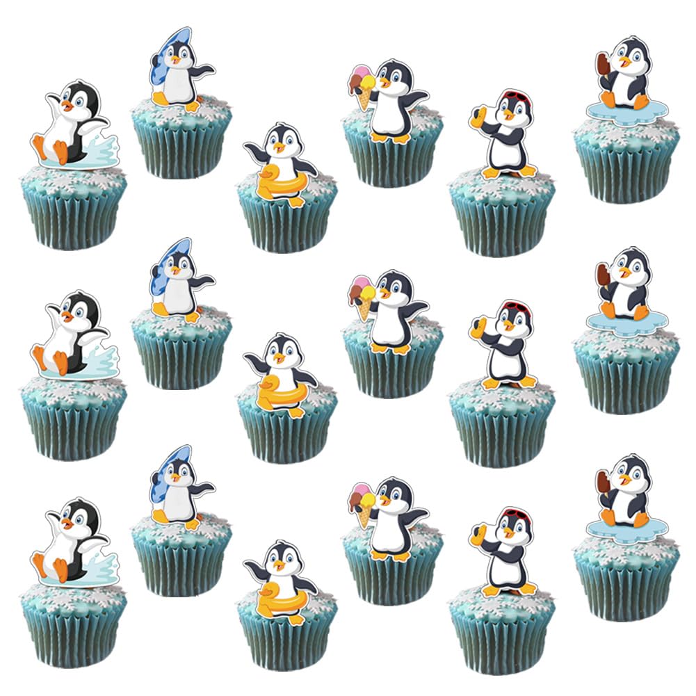 Amazon.com: 48pcs Penguin Cupcake Supplies Penguin Birthday Party ...
