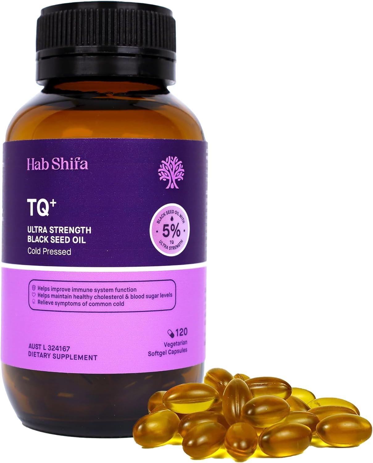 Hab Shifa Ultra Strength Premium Black Seed Oil 120 Capsules 5% TQ ...