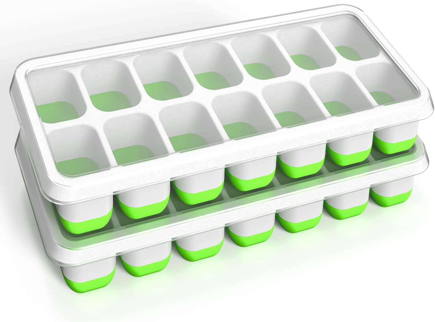 Amazon.com: Ice Cube Tray, Silicone Ice Tray with Stackable and Spill ...