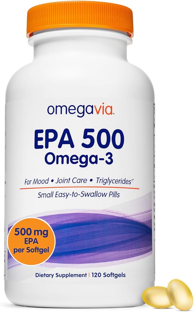OmegaVia EPA 500. Pharmaceutical Grade EPA Omega-3. Triglyceride-form ...