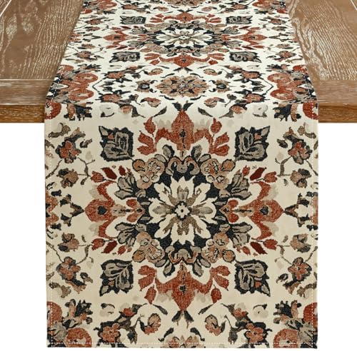 Amazon.com: Artoid Mode Boho Bohemia Style Orange Table Runner, Country ...