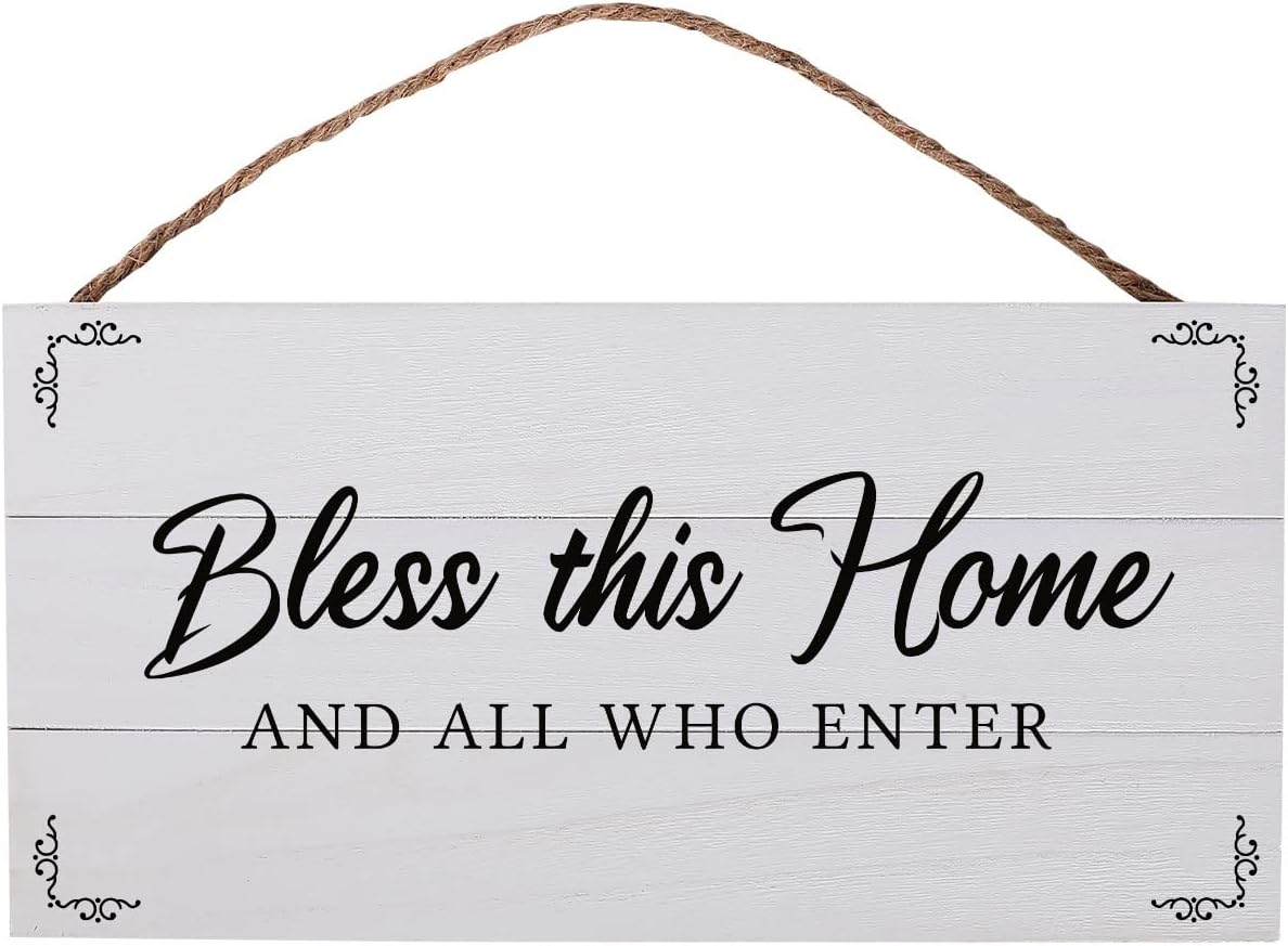 Amazon.com: Religious Bless This Home Wooden Sign 13.75 x 7 ...