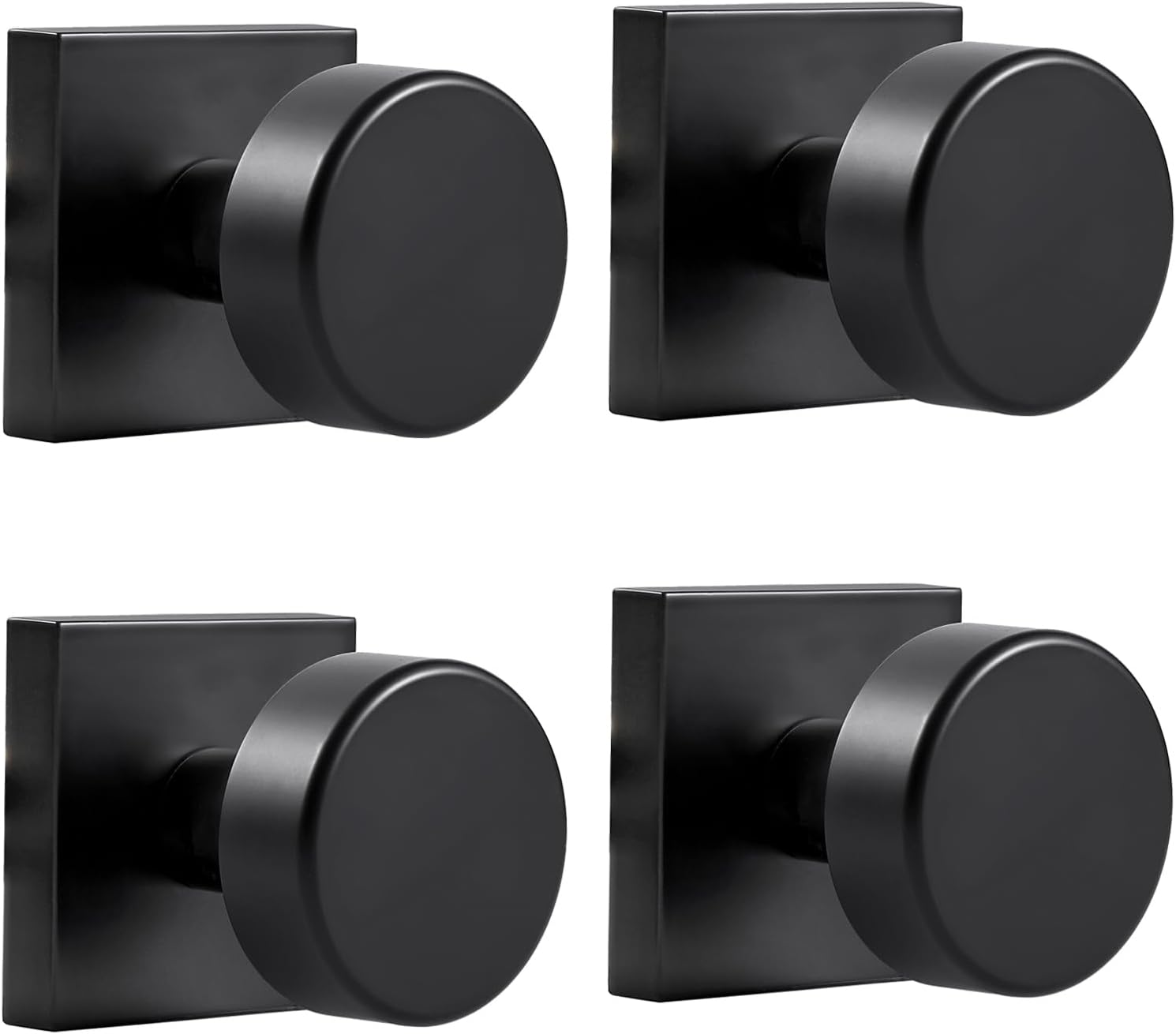 coolnews 4 Pack Matte Black Dummy Door Knobs Interior, Modern Round ...