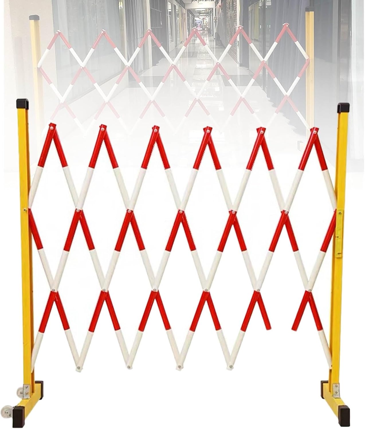 Industrial Expandable Metal Barricades, Safety Barriers with Casters ...