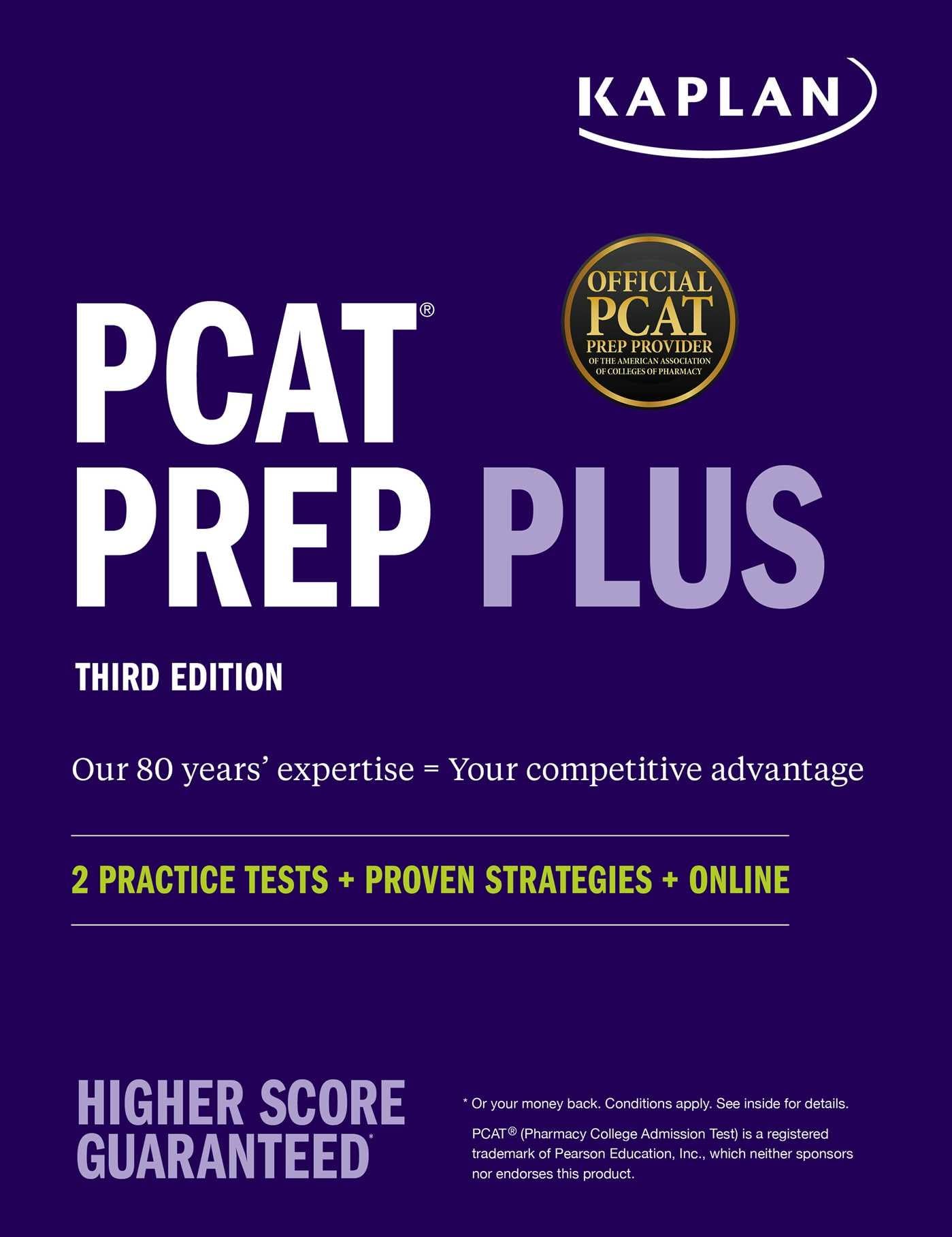 PCAT Prep Plus: 2 Practice Tests + Proven Strategies + Online (Kaplan ...