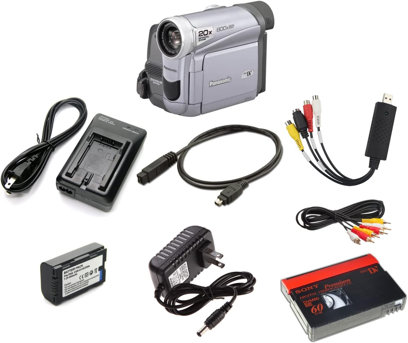 Amazon.com : Panasonic Corp Panasonic miniDV Camcorder Bundle w/USB ...