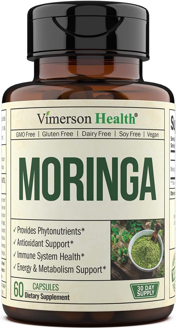 Cápsulas de Moringa con polvo de moringa 100% puro de hojas de moringa ...