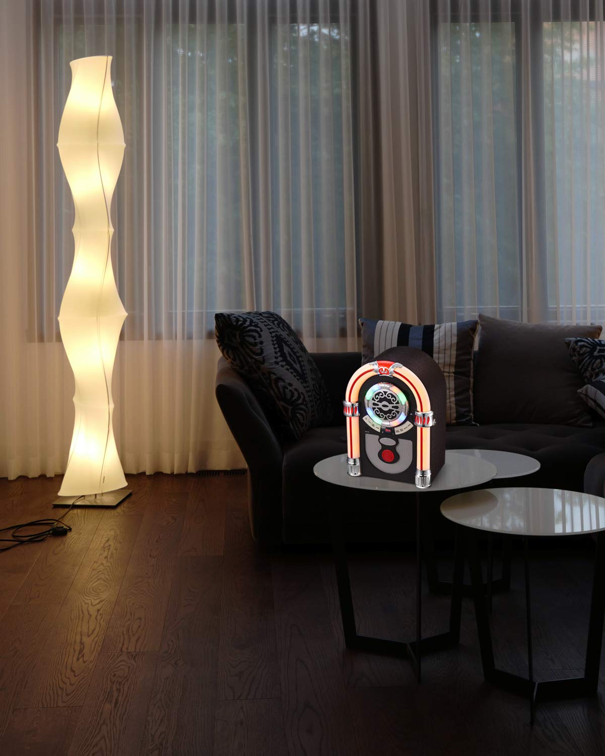 UEME Retro Tabletop Jukebox with CD Player, Bluetooth, FM Radio, AUX-in ...