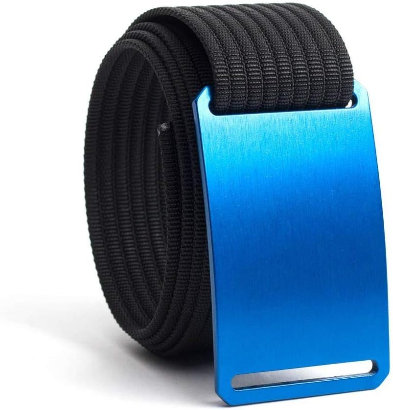 Amazon.com: 36 Inch Blue Belt Buckle w/Black Strap : Clothing, Shoes ...
