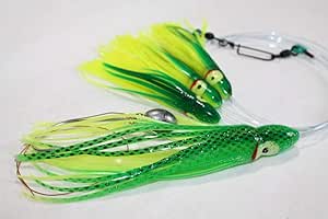 Amazon.com : Ballyhoo Bait Rig- Lemon Lime with Daisy Chain for Tuna ...