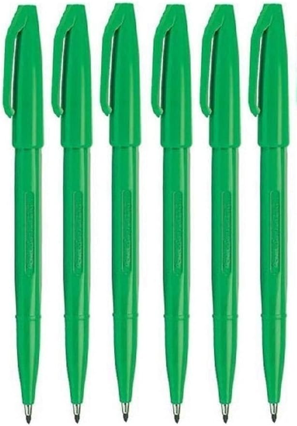 Amazon.com : Pentel Green Original Sign Pen S520 Fibre Tip Marker Pens ...