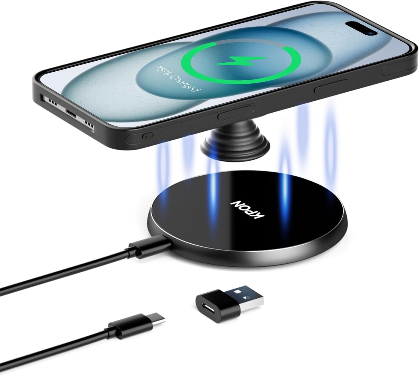 Amazon.com: KPON Wireless Phone Charger for Thick Cases Up to 10mm, 5W ...