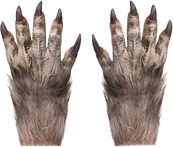 Amazon.com: SIQITECHNO Halloween Werewolf Gloves Scary Furry Wolf Paw ...